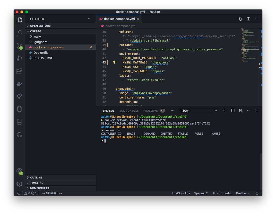 CSE 340 Docker Setup | Web Backend Development I
